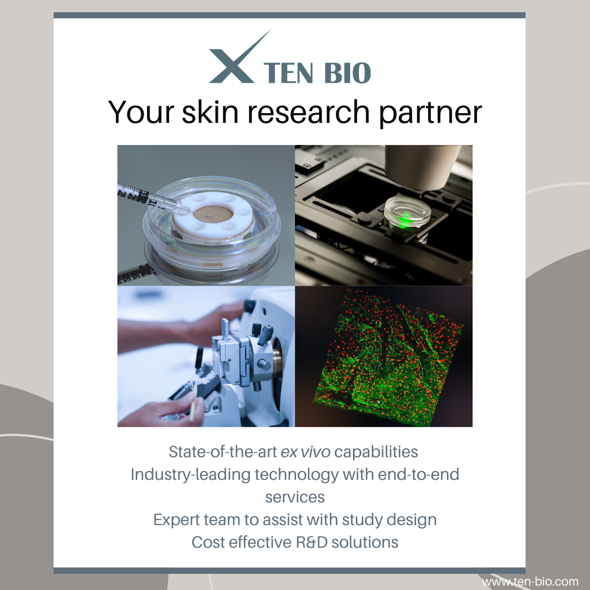 Your Skin Research Partner - Ten Bio - Ten Bio
